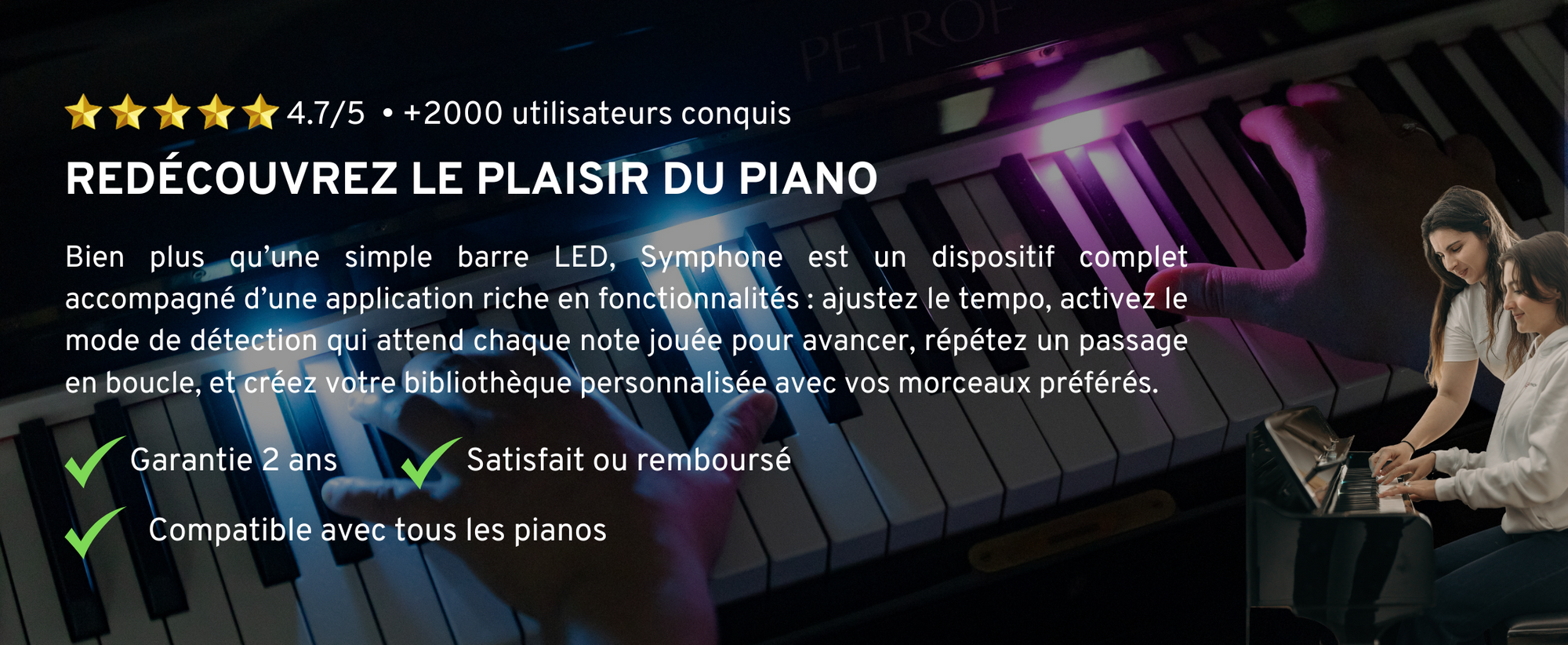 Symphone - Apprends le Piano directement avec des lumières